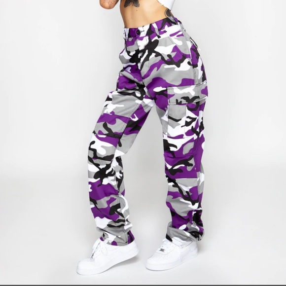 Pants & Jumpsuits | Goodbye Bread Purple Camo Cargo Pants | Poshmark